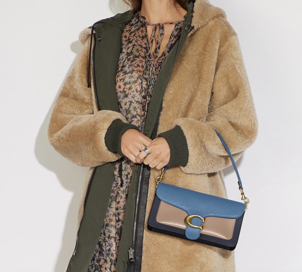 COACH 76105 COLORBLOCK TABBY 26 LEATHER AND SUEDE SHOULDER BAG Lake ...