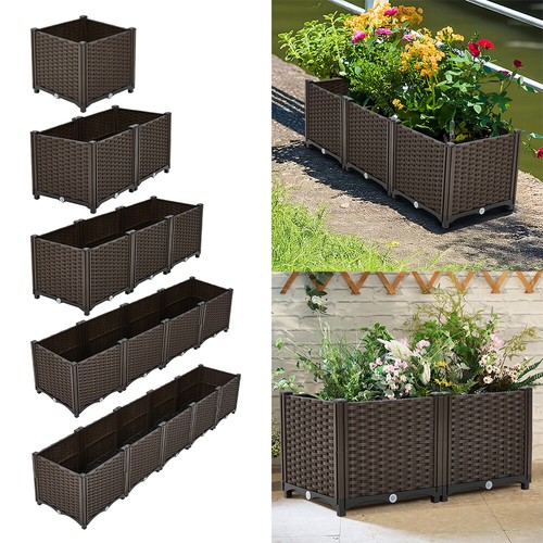 Large Outdoor Garden Vegetables Trough Box Elevated Flower Bed Plastic ...