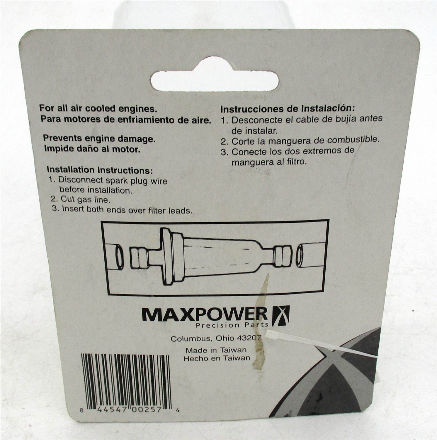 MaxPower Precision Parts 1/4" In-Line Fuel Filter Model 334283 | eBay