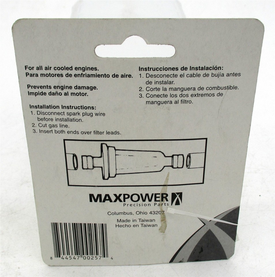 MaxPower Precision Parts 1/4" In-Line Fuel Filter Model 334283 | eBay