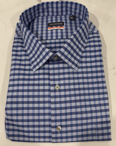 Van Heusen Men's 3X Tall Fit Stain Shield Stretch Dress Shirt Blue 19 ...