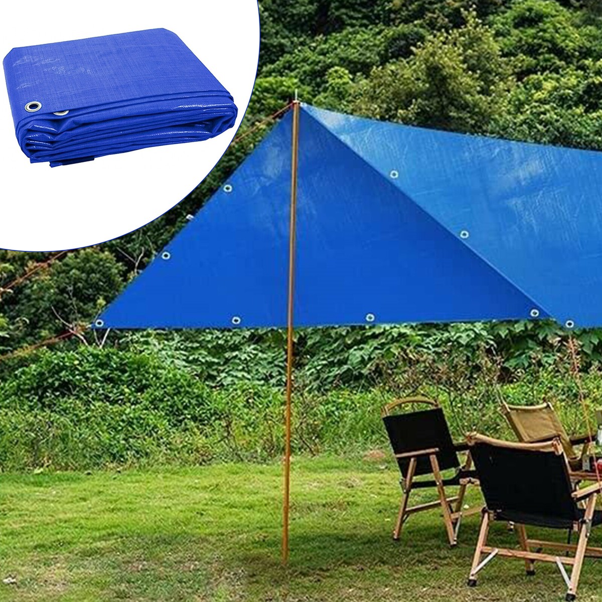 Blue Tarp Camping Multifunction Tarp Camping Shelter, Blue