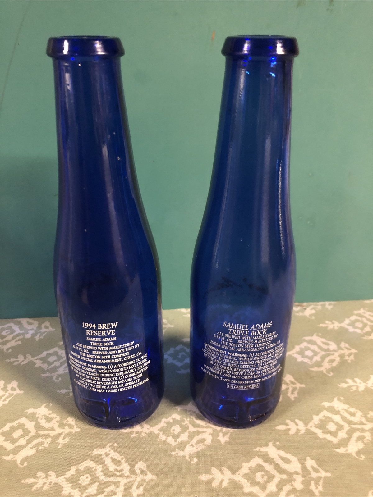 Original Sam Adams Triple Bock 1994 Brew Reserve Cobalt Blue Bottle - 2 ...
