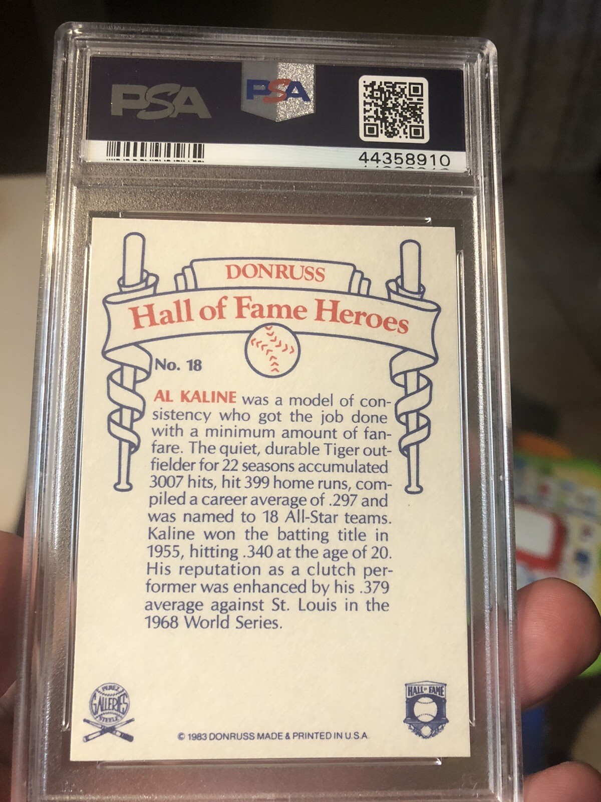 1983 Donruss Al Kaline Hall Of Fame Heroes Signed PSA 8 Auto 10 | eBay