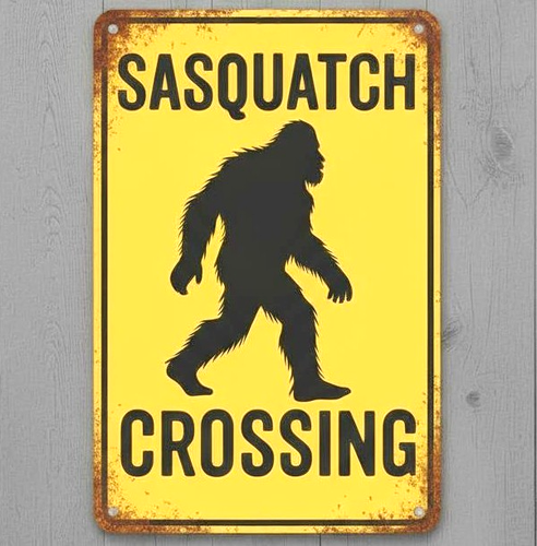 Sasquatch Crossing 8 X 12 Vintage Novelty Metal Sign Made In Usa Ebay