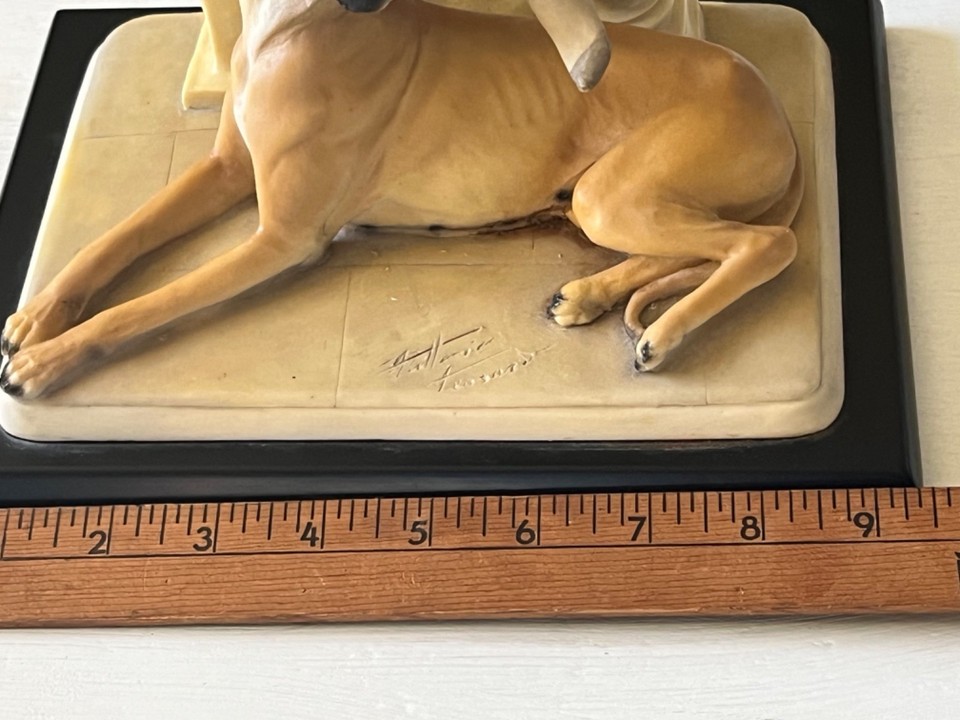 figurine signed-Vittorio Tessaro ( Lady with Dane ) [very Rare ...