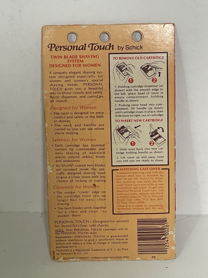 Vintage Original Personal Touch Razor Twin Blade Shaving System 1980's ...