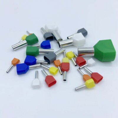 10-1000 Double Wire Ferrule 22-6 AWG Dual Bootlace Ferrules Twin ...