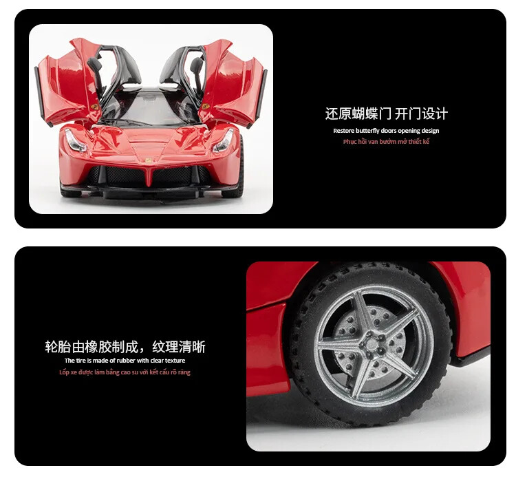 1:32 Ferrari Laferrari Alloy Car Model Diecast Toy Vehicle w/ Sound ...