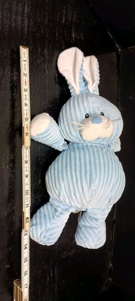 Ganz Bunny Rabbit Blue Ribbed Corduroy Cutie Rattle Plush Animal 12 ...