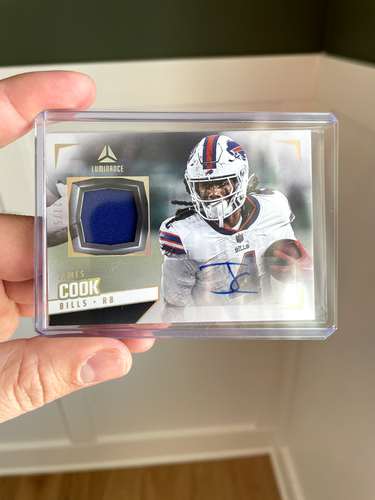 James Cook Autograph Jerseys Gold /50 - 2024 Panini Luminance #AJ-JCK ...