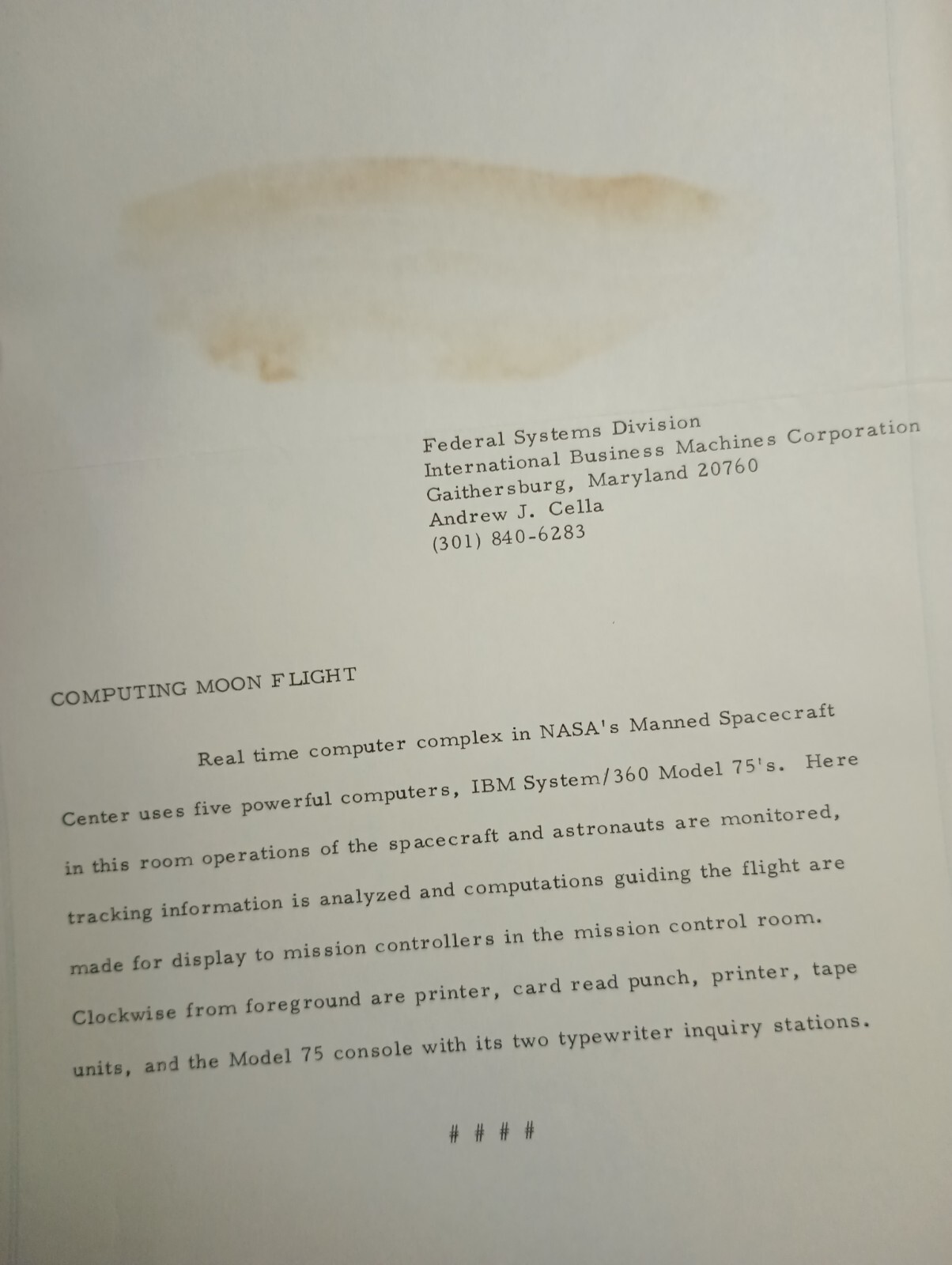 Rare Apollo 11 IBM Documents Computing Moon Flight | eBay
