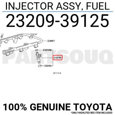 2320939125 Genuine Toyota INJECTOR ASSY, FUEL 23209-39125 | eBay