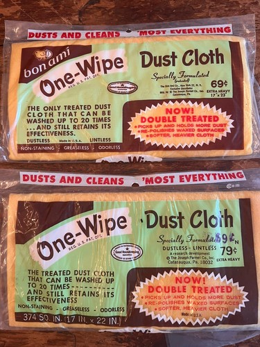 Vtg Bon Ami Dust Cloth mirrors windows windshields chrome Two Included ...