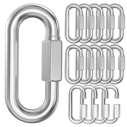 15 Pack Heavy-Duty Chain Hooks Quick Links - 304 Stainless Steel 1/8 ...
