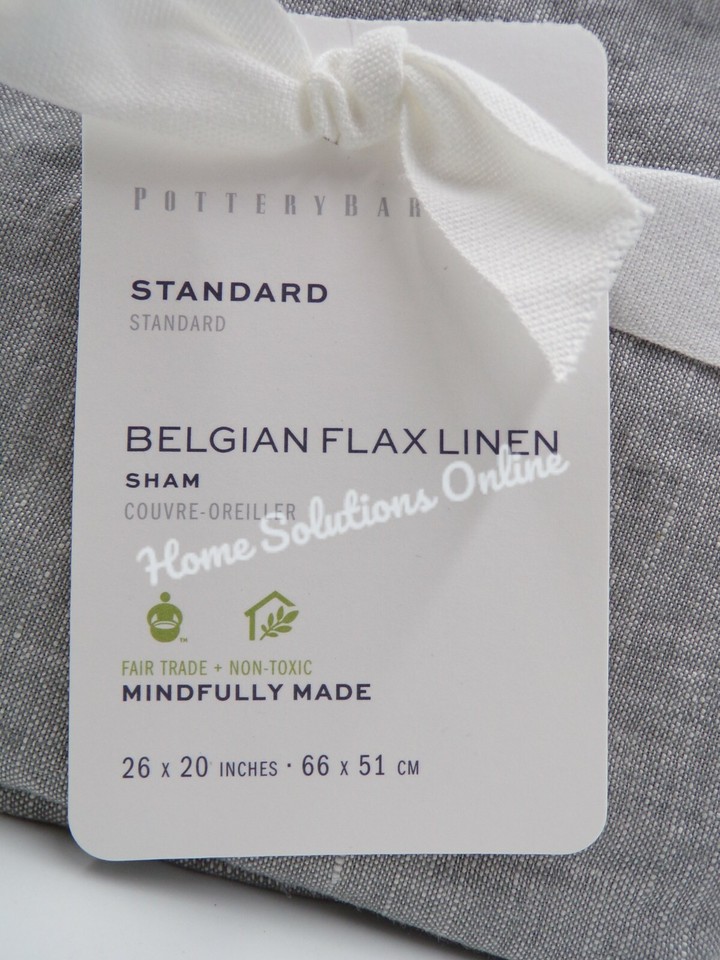 Pottery Barn Belgian Flax Linen Twin Duvet Cover 1 Stnd Sham Flagstone ...