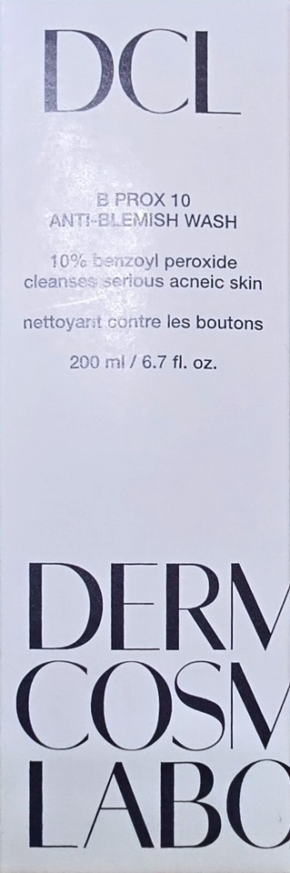 DCL Skincare B Prox 10 Anti-Blemish Wash, Maximum Strength 10% Benzoyl ...