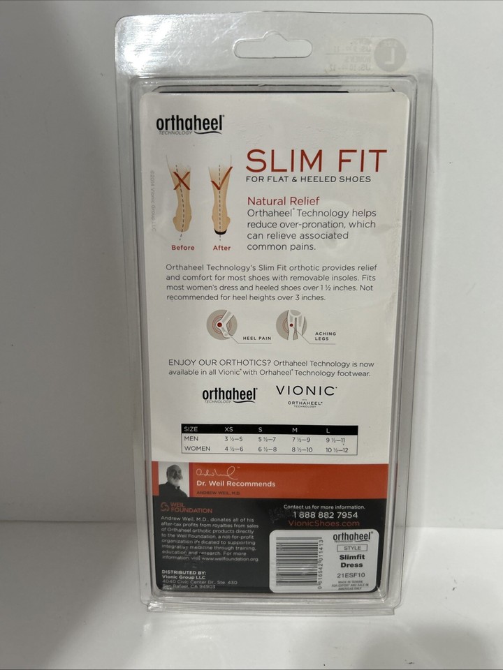 orthaheel Slim Fit NEW Large Mens 9.5-11 Womens 10.5-12 Shoe Insert | eBay