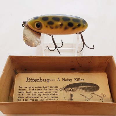 Vintage Arbogast "Jitterbug" Lure (Early Hdwr) Frog With Box Bottom ...