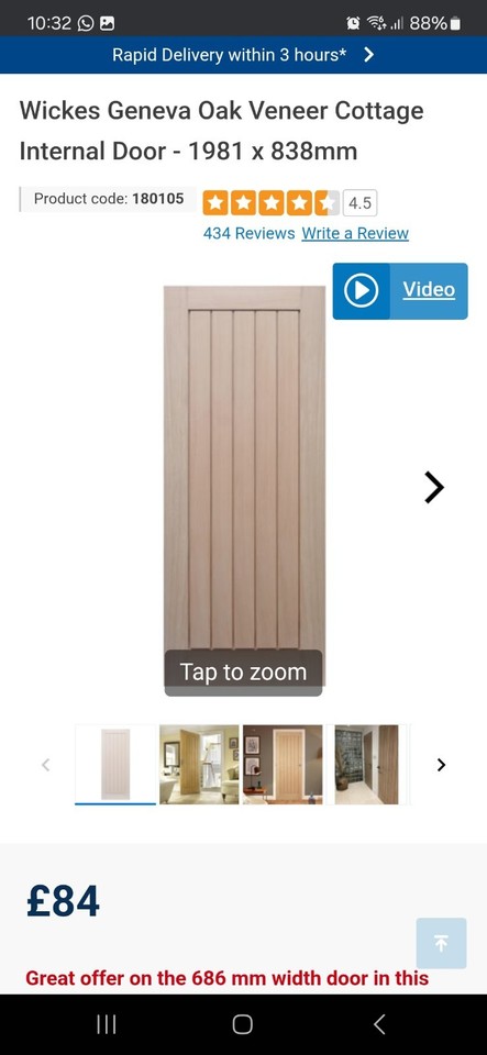 Wicks Geneva Oak Internal Door X 2 | eBay UK