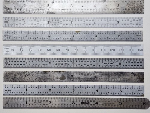 LOT OF 10 VINTAGE 6” METAL STAINLESS RULERS MACHINIST GENERAL MITUTOYO ...