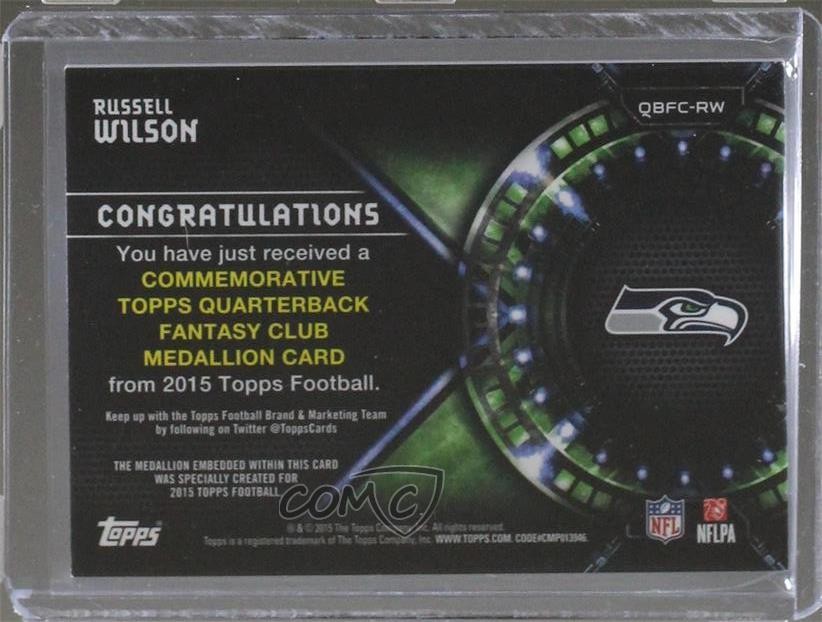 2015 Topps Quarterback Fantasy Club Bronze /75 Russell Wilson #QBFC-RW ...
