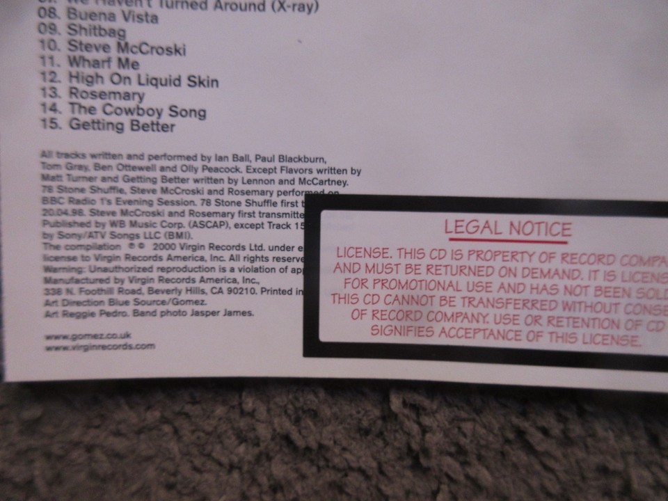 GOMEZ “ABANDONED SHOPPING TROLLEY HOTLINE” 2000 VIRGIN PROMO W/BONUS EP ...