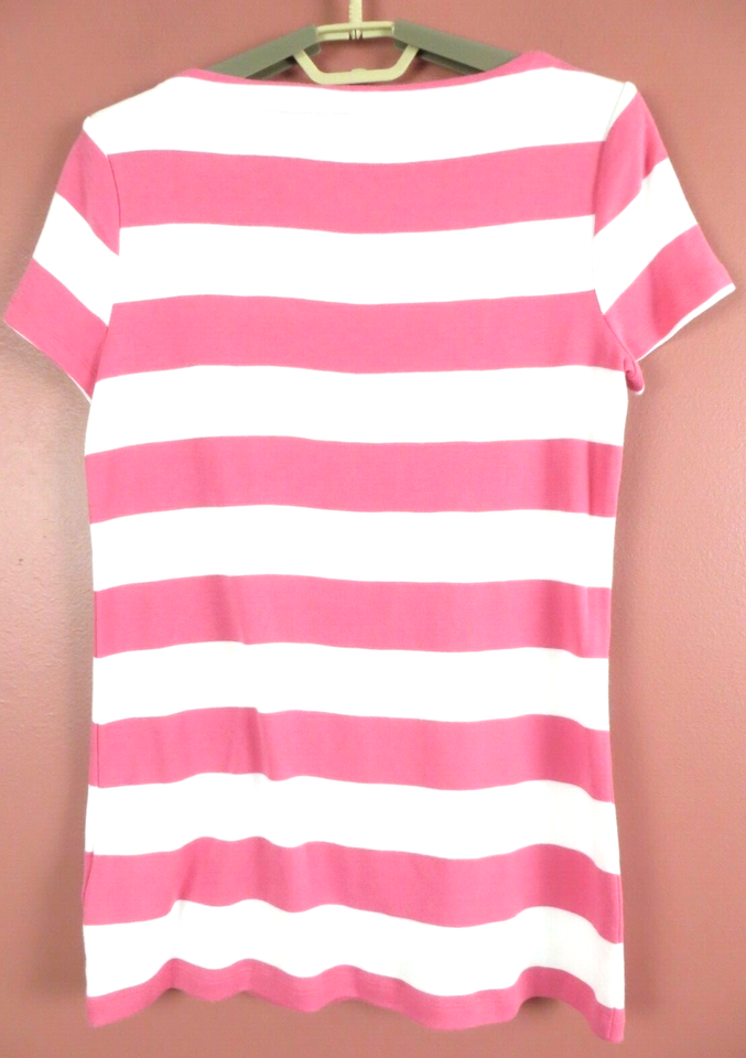 TB10602- TALBOTS Women's 100% Pima Cotton Top Short Sleeve Beaded ...