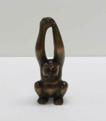 Netsuke Elder monkey Japanese Boxwood carved Antique Modern inro Ojime ...