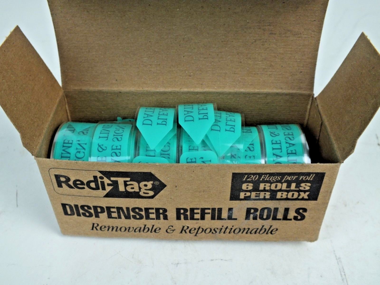 (6) REDI-TAG 91046 ROLLS OF "PLEASE SIGN, DATE & TIME" MINT FLAGS = 720 ...