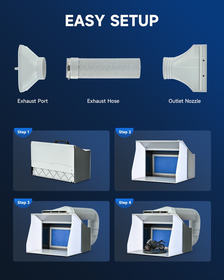 Airbrush Spray Booth Fume Extractor & Bright Lighting,Craft Table ...