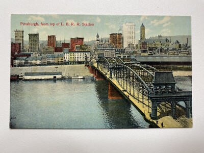 1910s PITTSBURG PA FROM TOP OF L E RR RAILROAD STATION POSTCARD | eBay