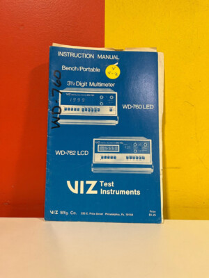 VIZ Test Bench/Portable 31/2 Digit Multimeter WD-760 Led WD-762 LCD ...