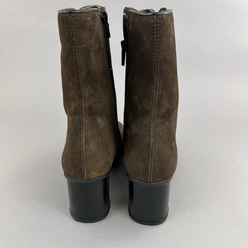 Fly London Brown Leather Zip Lace Victorian Ankle Heeled Bootie Boots ...