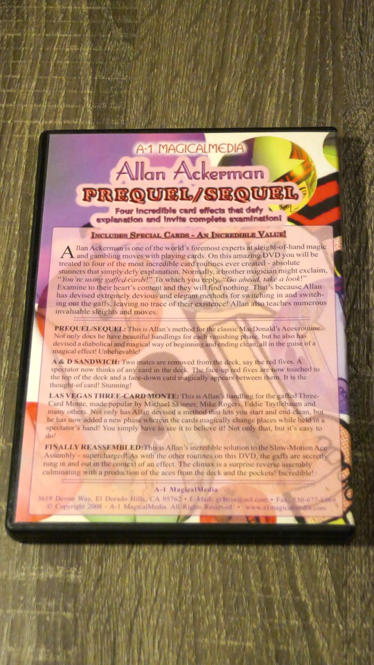 Magic Tricks: DVD: Allan Ackerman Prequel Sequel,, Very Rare!!! | eBay
