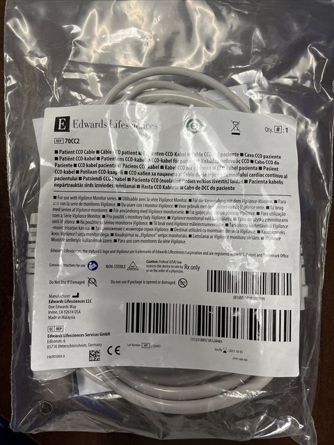 Edwards 70CC2 Patient CCO Cable for sale online | eBay