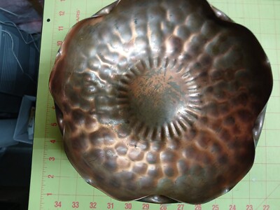 Vintage Gregorian Copper 13.3/4” X 1 3/4” Bowl Dish Hand Hammered | eBay
