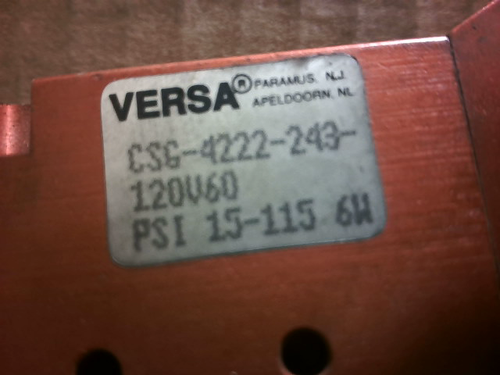 VERSA CSG-4222-243 Pneumatic Valve - Used | eBay
