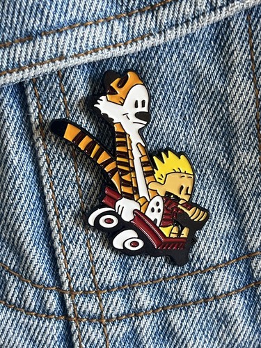 Large Calvin And Hobbes Comic Enamel Pin - Excellent Condition | eBay