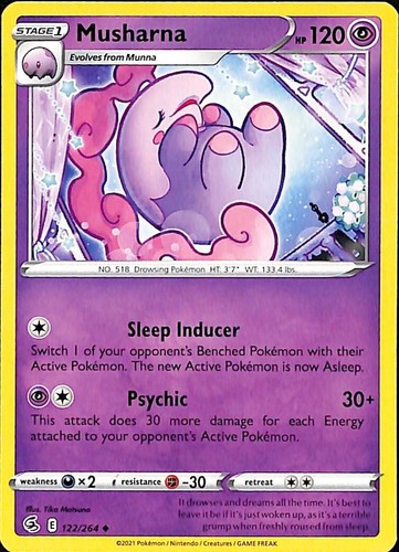 Musharna 122/264 - Fusion Strike - Uncommon - Pokemon Card TCG - NM | eBay