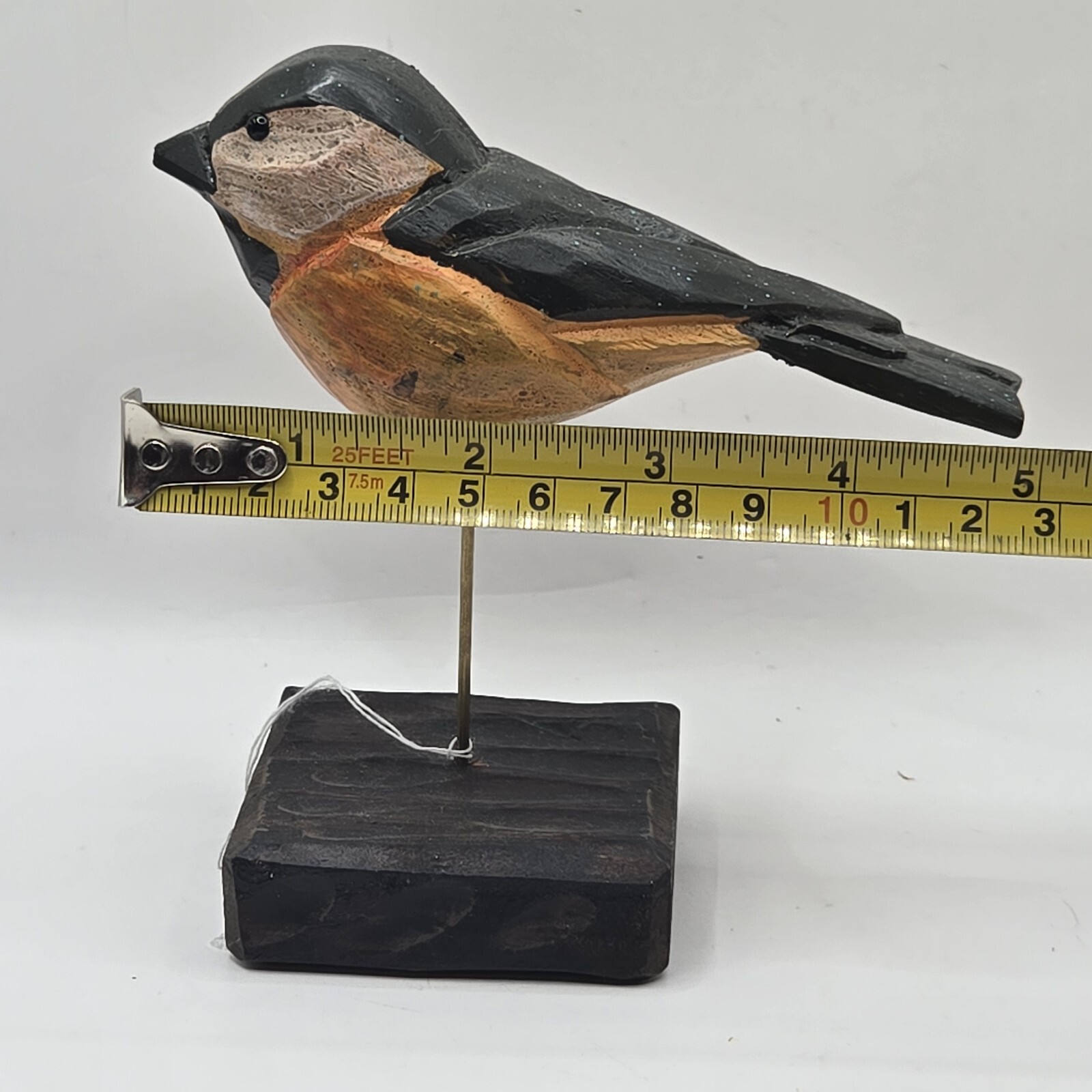 Big Sky Carvers Small Wooden Chickadee Sculpture Goldfinch Bird on wood ...