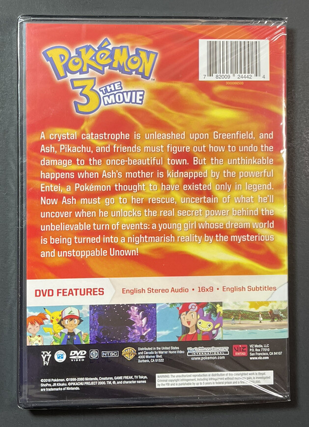 Pokemon the Movie 3 (DVD) NEW 782009244424 | eBay