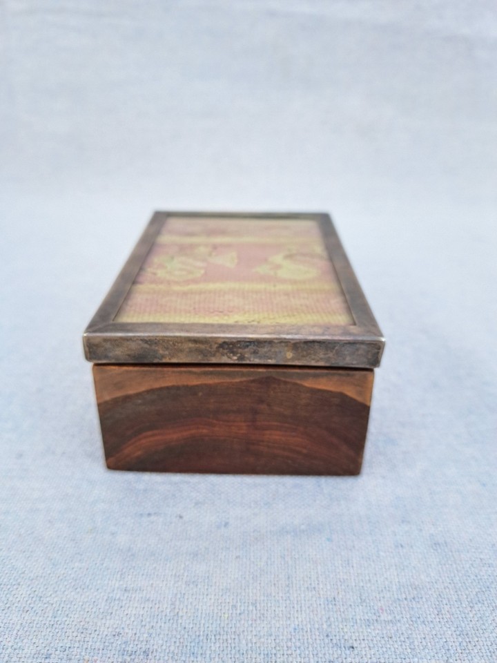 Vintage Sterling Silver Pre-Columbian Textile Wood Trinket Box Peru | eBay