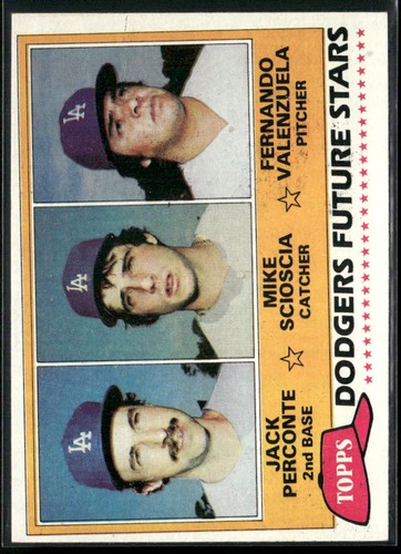 1981 Topps #302 Dodgers (Jack Perconte / Mike Scioscia / Fernando ...