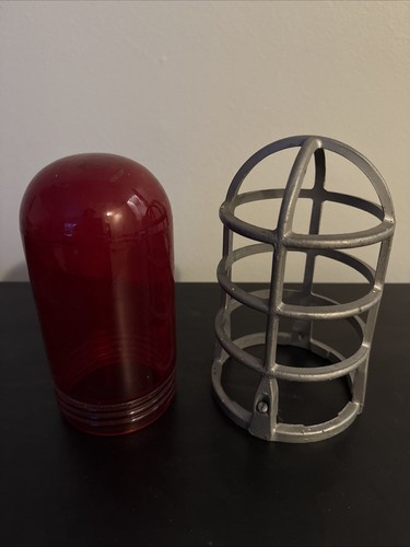 Old Blood RED GLASS Dome w/Explosion Proof Aluminum Light Cage ...