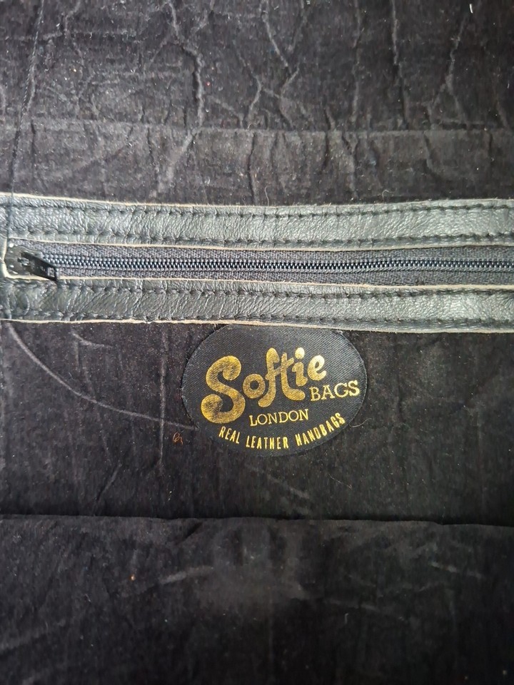 Vintage Softie Bags London Black Leather Envelope Evening Bag Crossbody ...