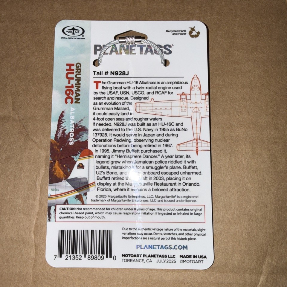 Jimmy Buffet Hemisphere Dancer Plane Tag - Limited Edition 0476/1600 | eBay