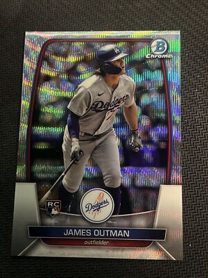 James Outman 2023 Bowman Chrome Wave Refractor 009/100 Dodgers SP ...