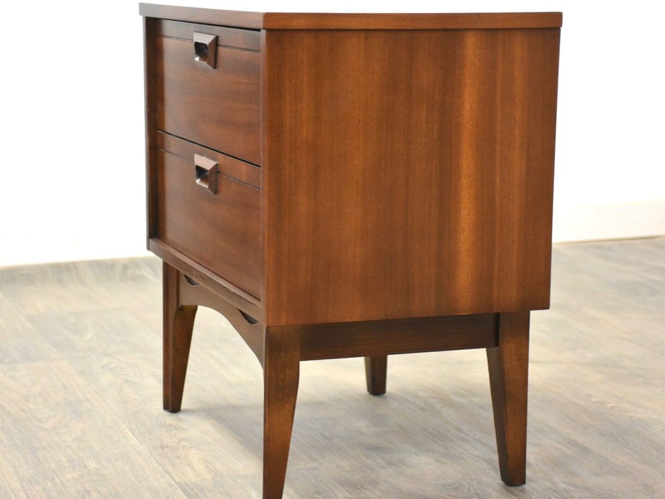 Walnut Mid Century Nightstand | eBay