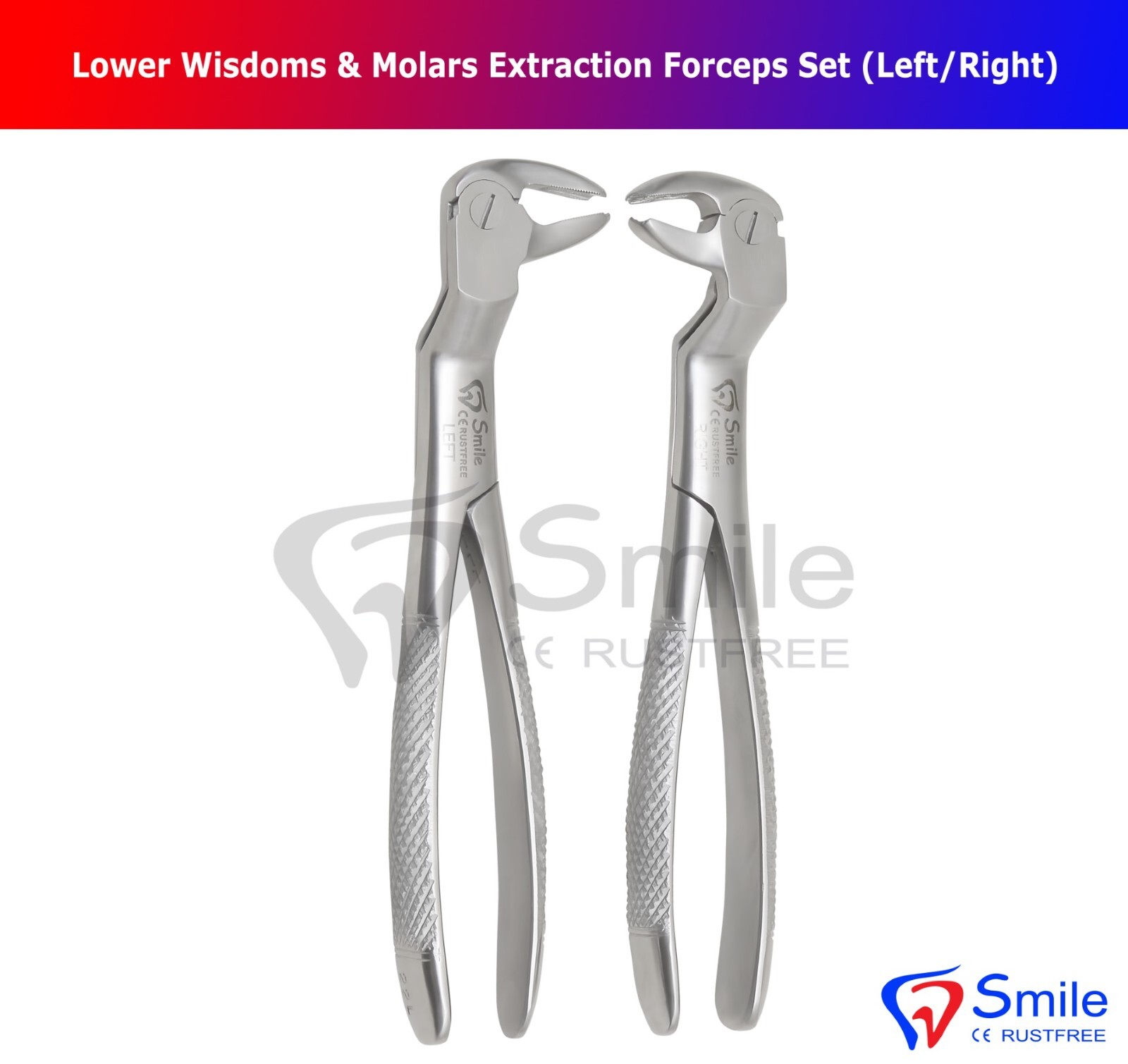 Smile Dental Lower Molars Wisdom Teeth Extracting Roturier Forceps Set ...